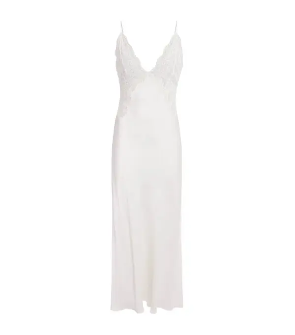BOCAN Satin-lace Sera Nightdress - White