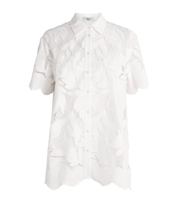 Erdem Crochet Cutwork Short-sleeve Shirt - Ivory
