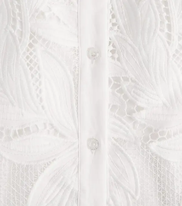 Erdem Crochet Cutwork Short-sleeve Shirt - Ivory