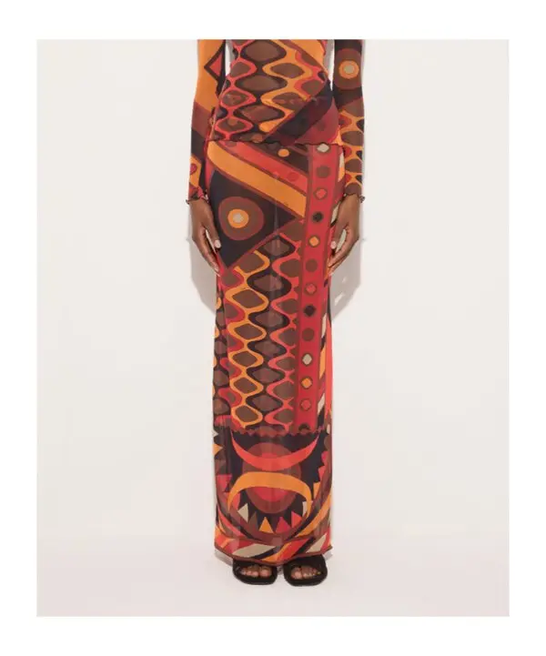 Emilio Pucci Printed Geometric Maxi Skirt