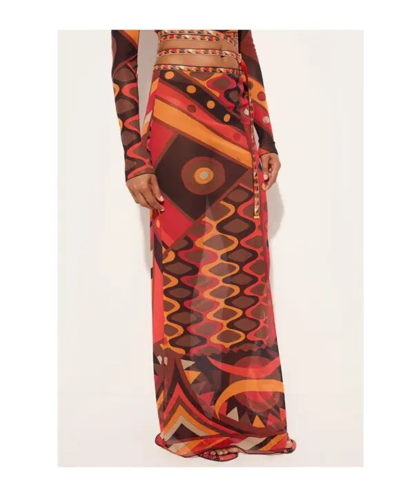 Emilio Pucci Printed Geometric Maxi Skirt