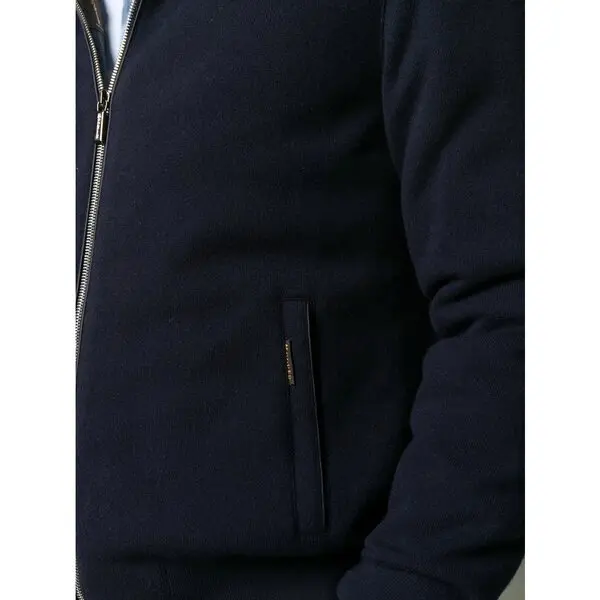 MOORER Long-sleeved Zip-up Hooded Casual Jacket - Black