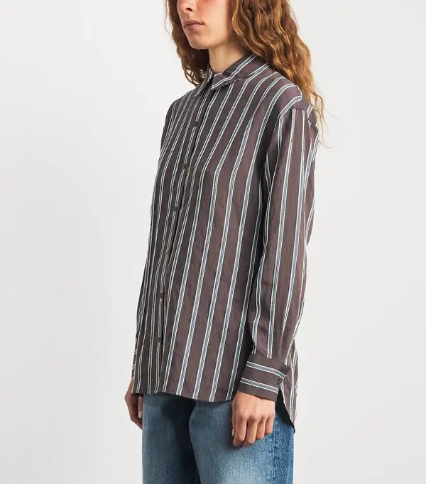Veronica Beard Striped Button-up Shirt - Brown