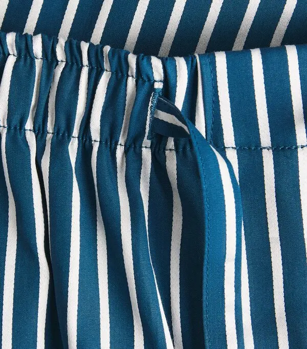 Derek Rose Cotton Stripe Royal Lounge Trousers