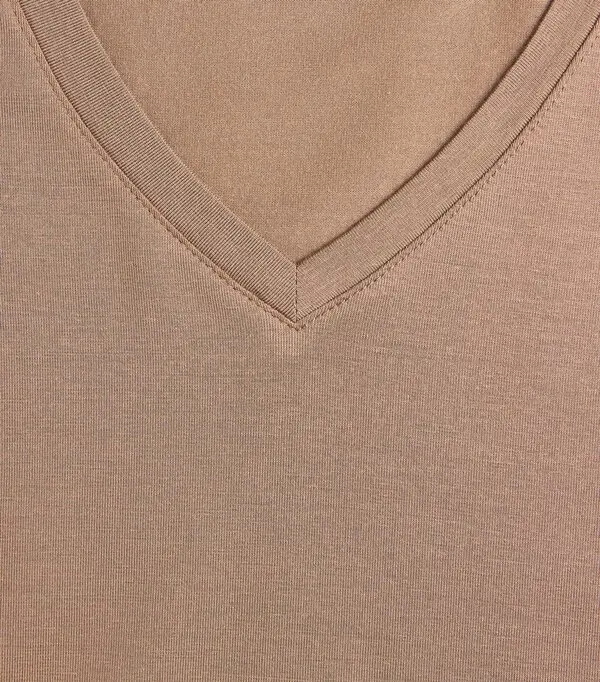 Derek Rose Basel V-neck Lounge T-shirt - Brown