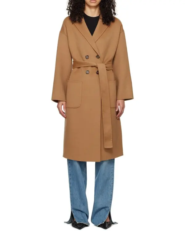ANINE BING Dylan Belted Double-breasted Coat