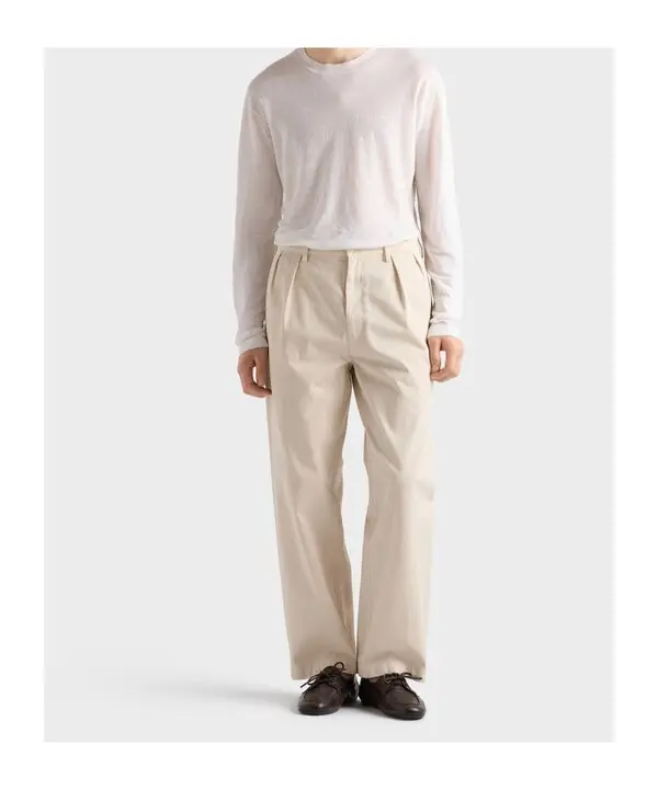 Prada Cotton Trousers - Sand-colored