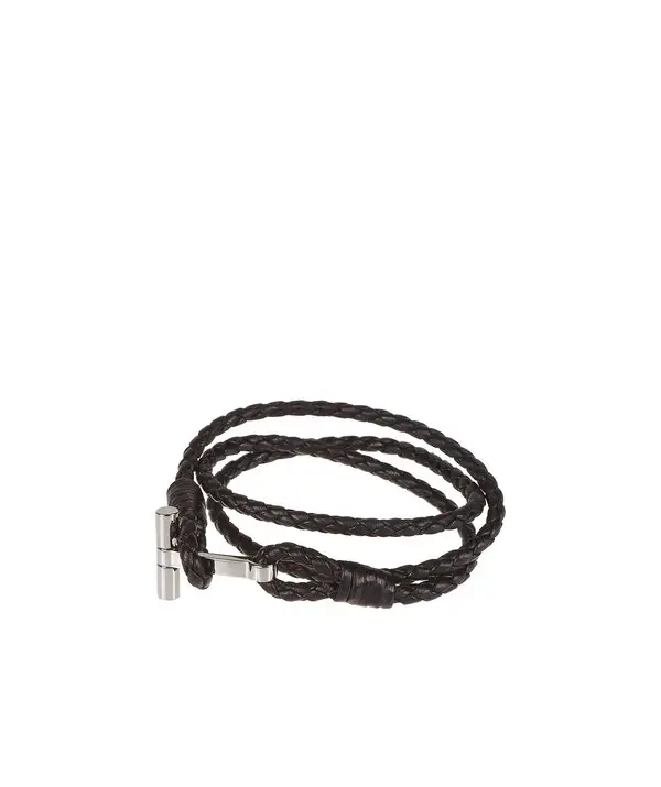 TOM FORD Braided Leather T-toggle Bracelet