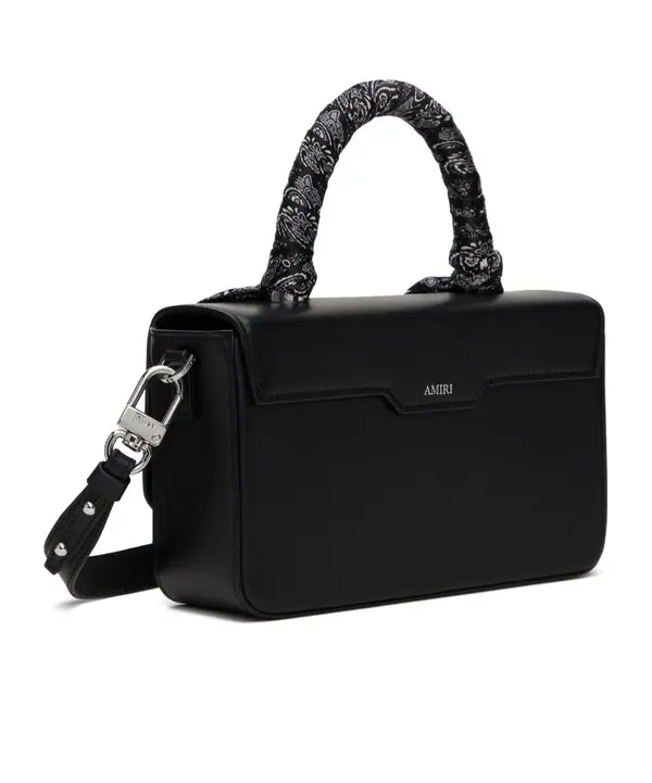 Amiri Bandana-trimmed Leather Handbag