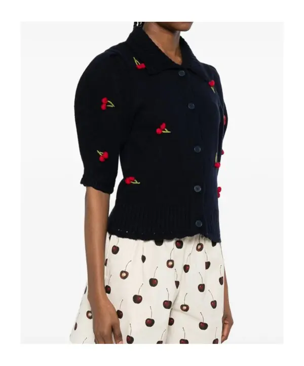 Stine Goya Collared Short-sleeved Knit Sweater