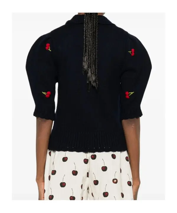 Stine Goya Collared Short-sleeved Knit Sweater