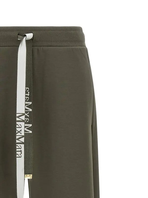 Max Mara Bali Wide Leg Drawstring Pants - Khaki