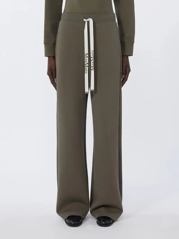 Max Mara Bali Wide Leg Drawstring Pants - Khaki