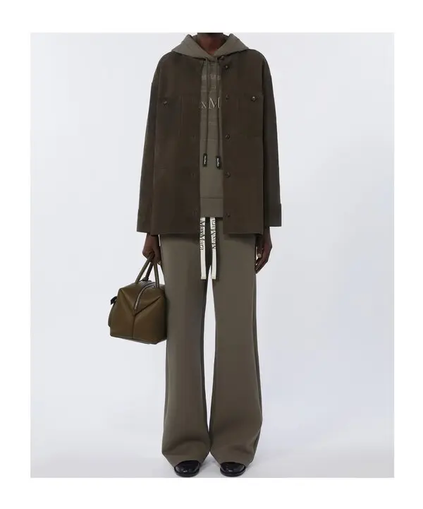 Max Mara Bali Wide Leg Drawstring Pants - Khaki