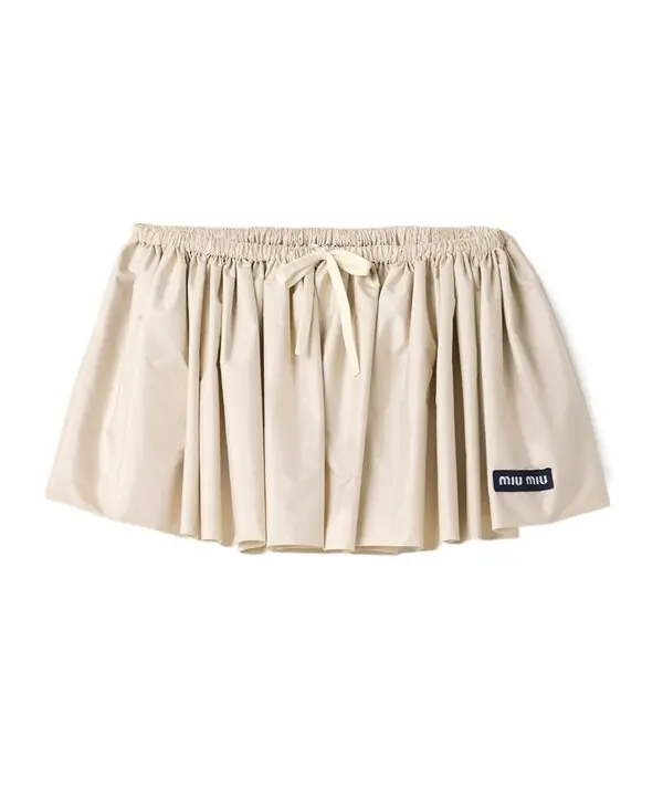 Miu Miu Technical Pongé Miniskirt