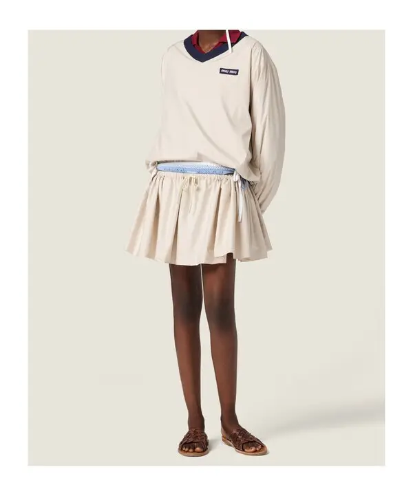 Miu Miu Technical Pongé Miniskirt