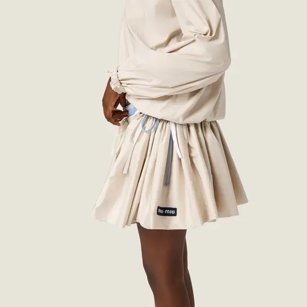 Miu Miu Technical Pongé Miniskirt