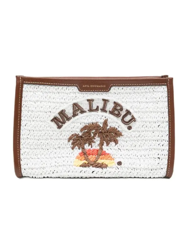 ANYA HINDMARCH Zipper Clutch With Palm Tree Motif - Multicolor