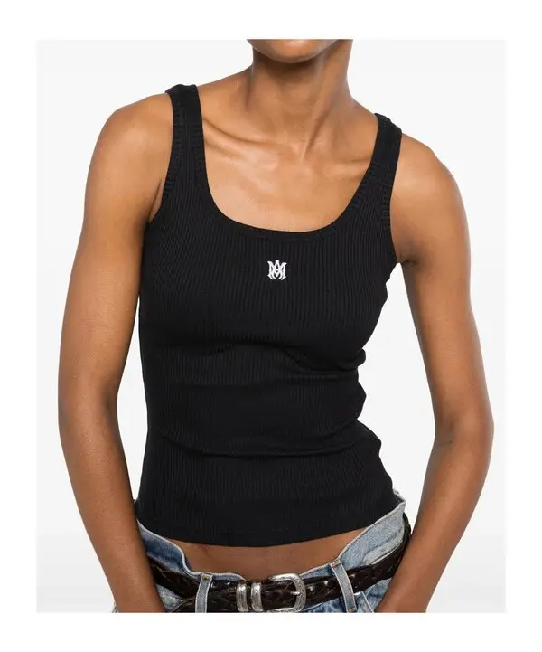 Amiri Logo Embroidered Scoop Neck Tank Top
