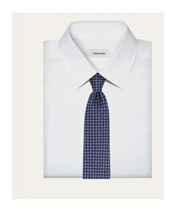 FERRAGAMO Printed Neck Tie - Navy