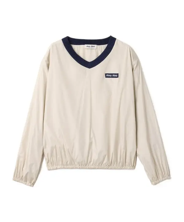 Miu Miu Technical Pongé Sweatshirt - White Opal