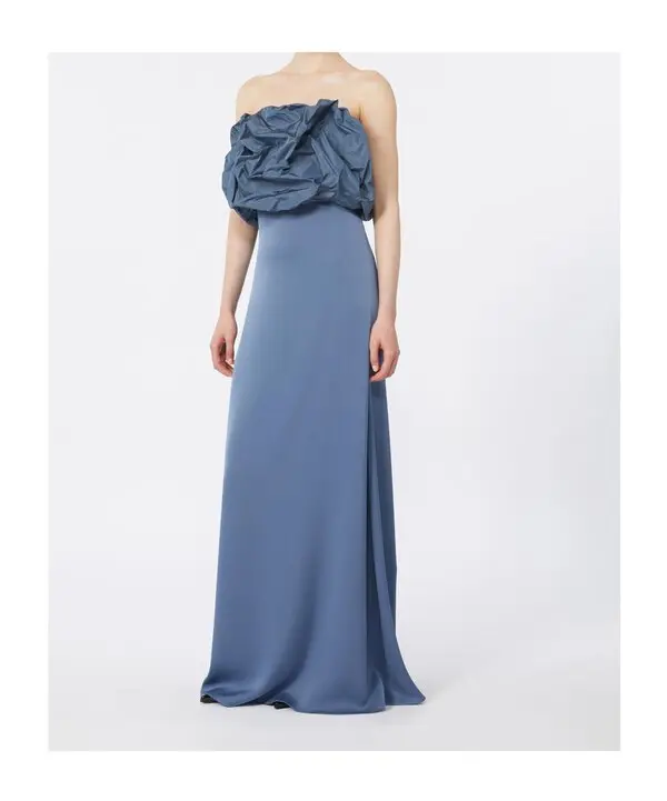 Max Mara Strapless Ruffled-bodice Maxi Dress