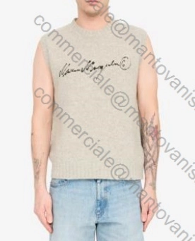 MAISON MARGIELA Logo-print Knitted Sweater - Light Gray