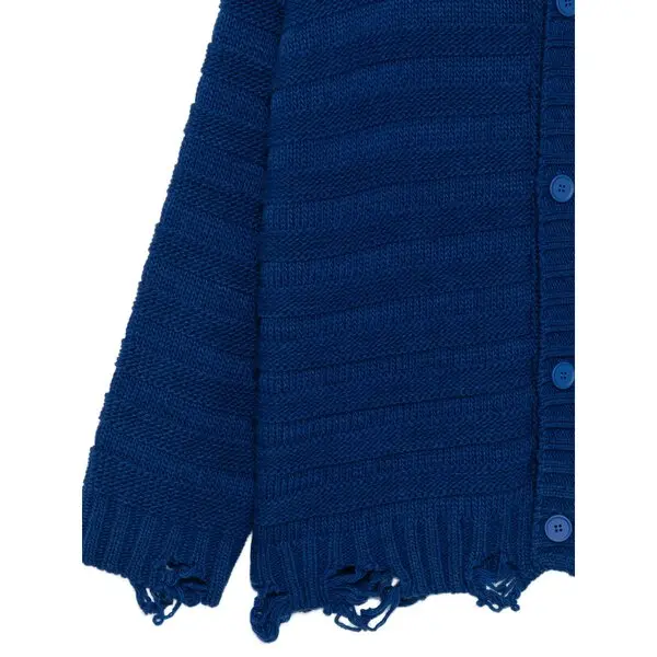 MAISON MARGIELA Distressed Horizontal-stripe Cardigan