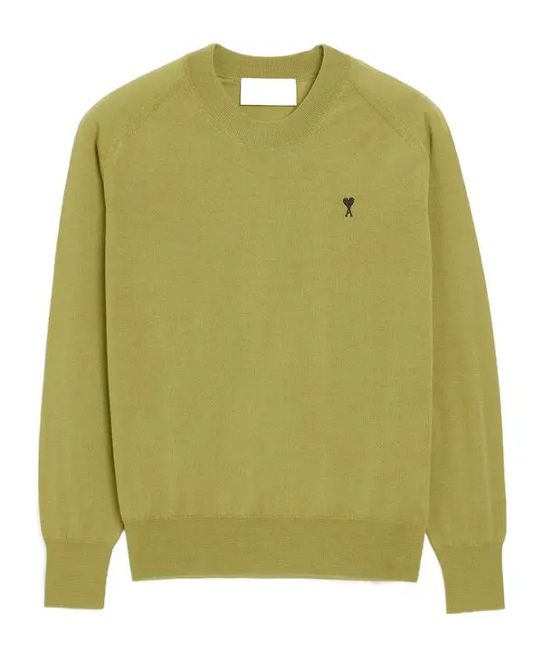 AMI Paris Embroidered Crew-neck Sweater