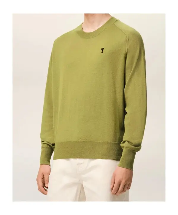 AMI Paris Embroidered Crew-neck Sweater