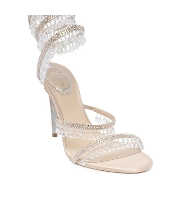 Rene Caovilla Round Toe Stiletto Sandals