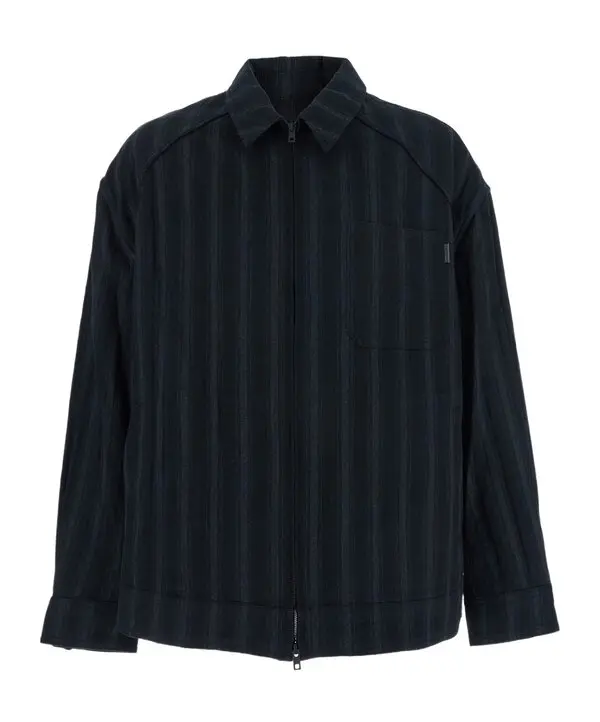 JUUN.J Striped Zip-up Shirt