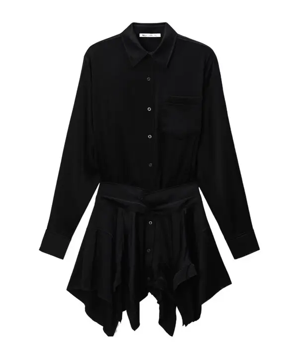 Alexander Wang Button-up Shirt Dress With Embroidered Logo Pocket