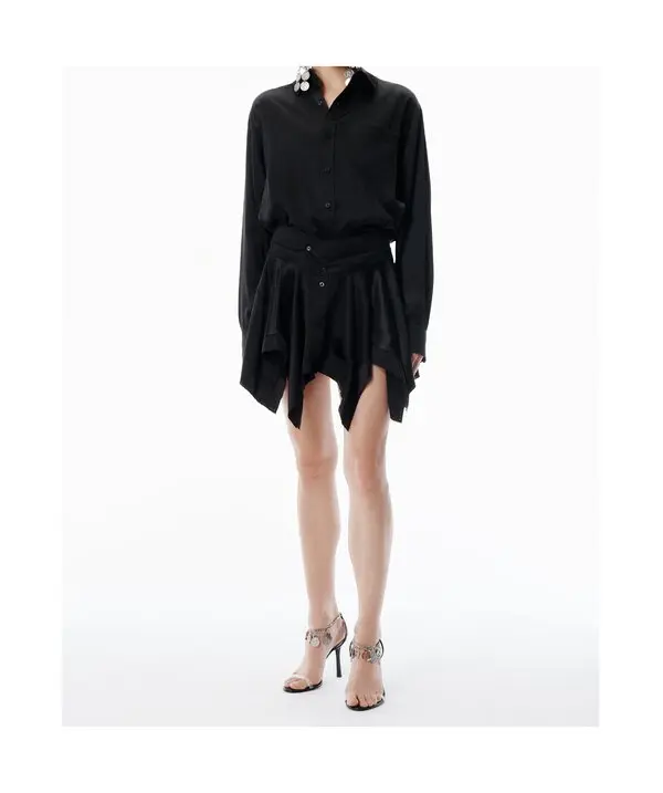 Alexander Wang Button-up Shirt Dress With Embroidered Logo Pocket