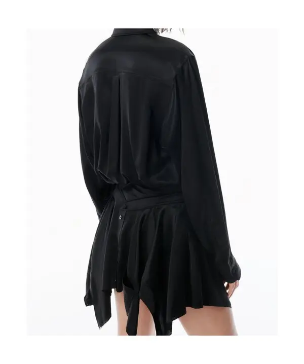 Alexander Wang Button-up Shirt Dress With Embroidered Logo Pocket
