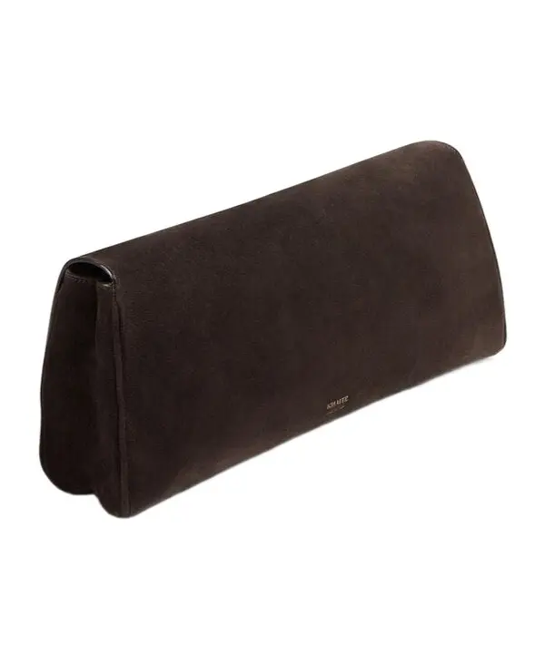 Khaite Audrey Foldover Clutch Bag - Dark Brown