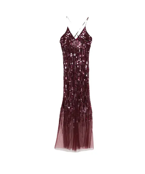 Elisabetta Franchi Sequin-embellished Maxi Dress - Brown