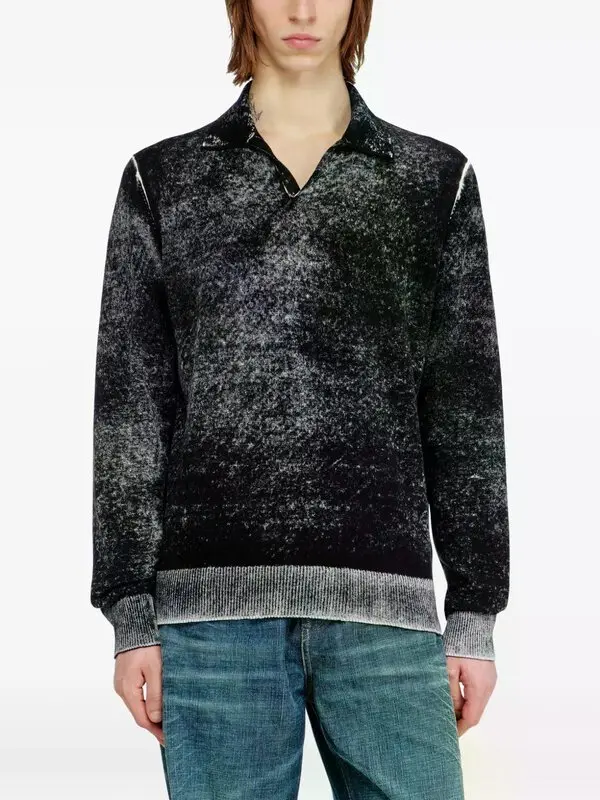 DIESEL® Faded-effect Polo Sweater