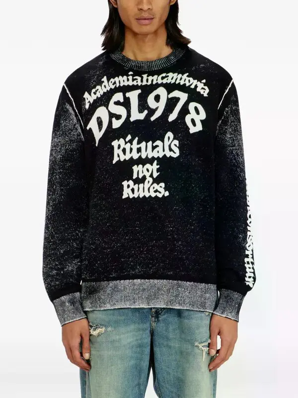 DIESEL® Logo Print Crew Neck Sweater