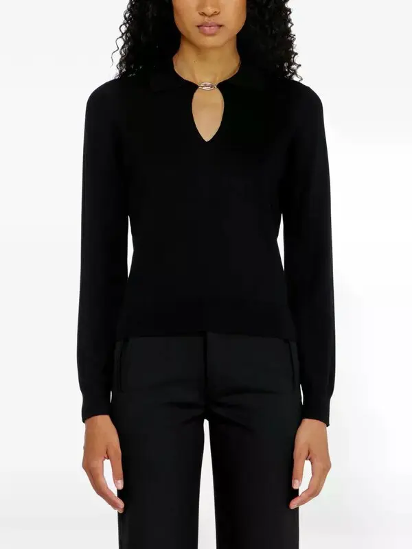 DIESEL® Oval D Keyhole Long Sleeve Sweater