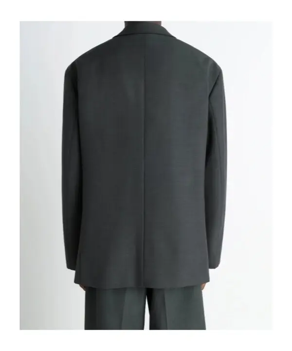 LEMAIRE Double-breasted Long Sleeved Blazer - Charcoal