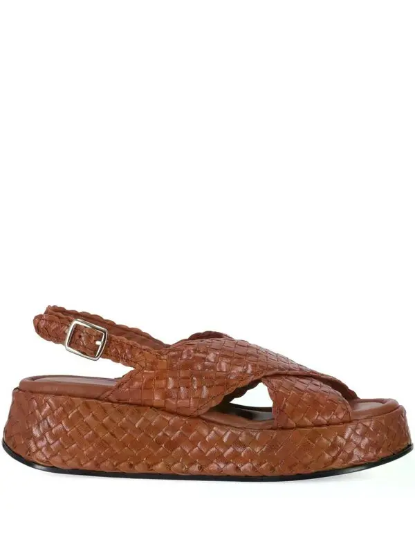 LA ROSE Maui Platform Leather Sandals