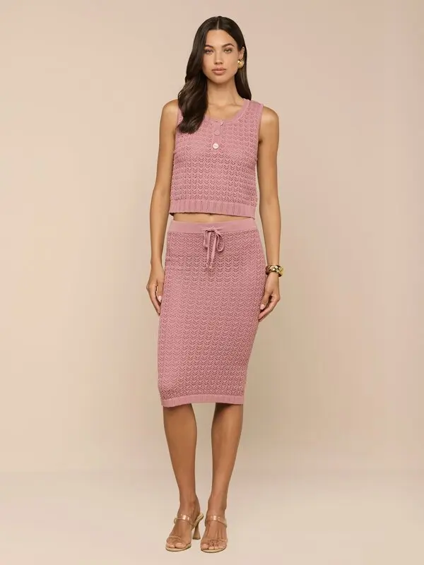L'Agence Lacen Pointelle Knit Skirt - Lilas