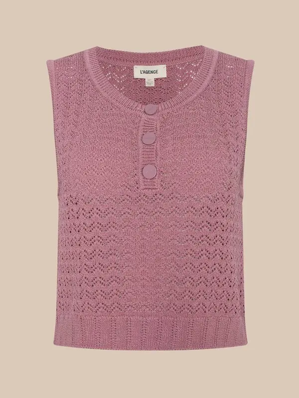 L'Agence Carven Pointelle Knit Tank Top