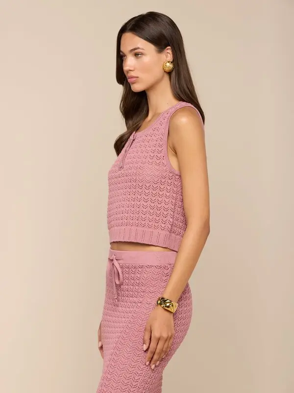 L'Agence Carven Pointelle Knit Tank Top