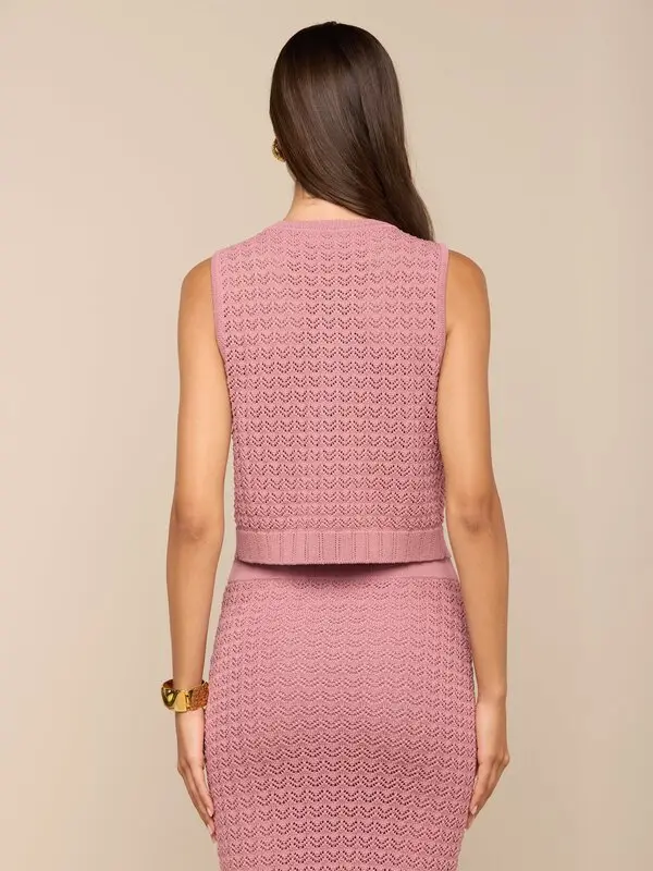 L'Agence Carven Pointelle Knit Tank Top