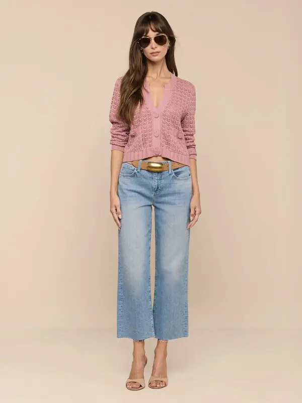L'Agence Orla Pointelle Knit Cardigan