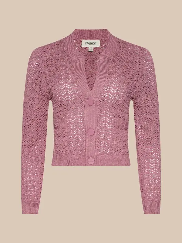 L'Agence Orla Pointelle Knit Cardigan