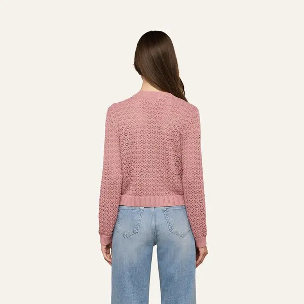 L'Agence Orla Pointelle Knit Cardigan - Lilas