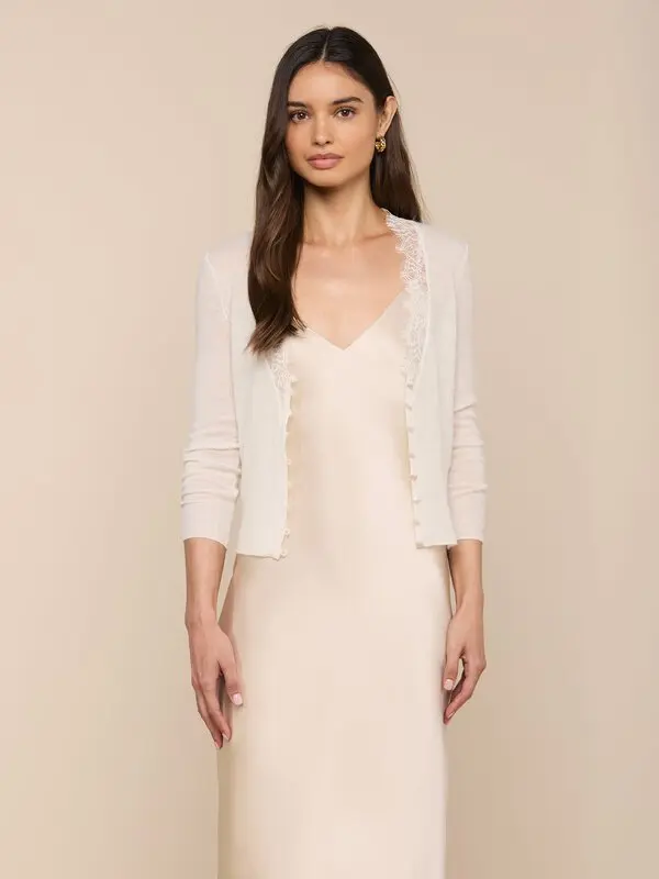 L'Agence Eluna Lace Inset Cardigan Top